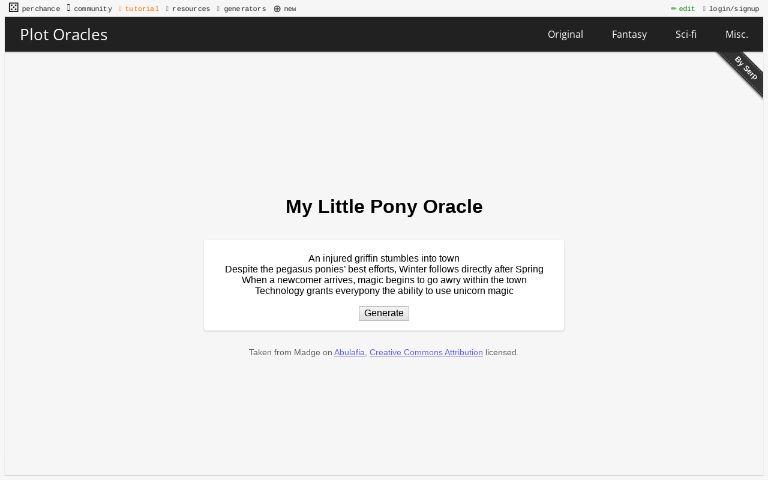 My Little Pony Oracle ― Perchance Generator