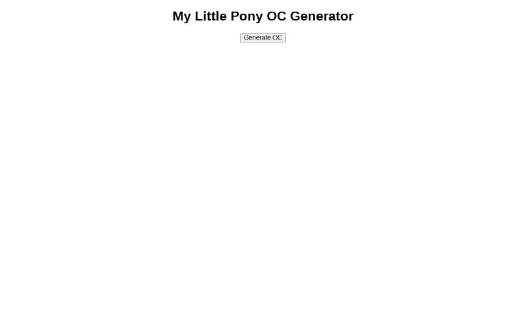 My Little Pony OC Generator