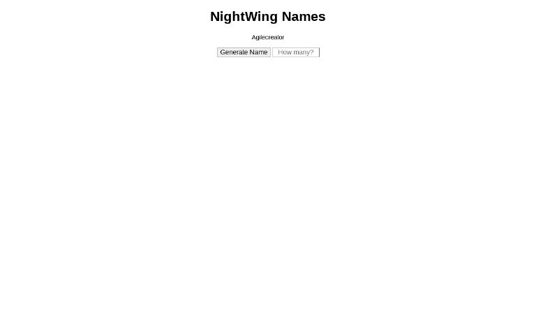 NightWing Names ― Perchance Generator