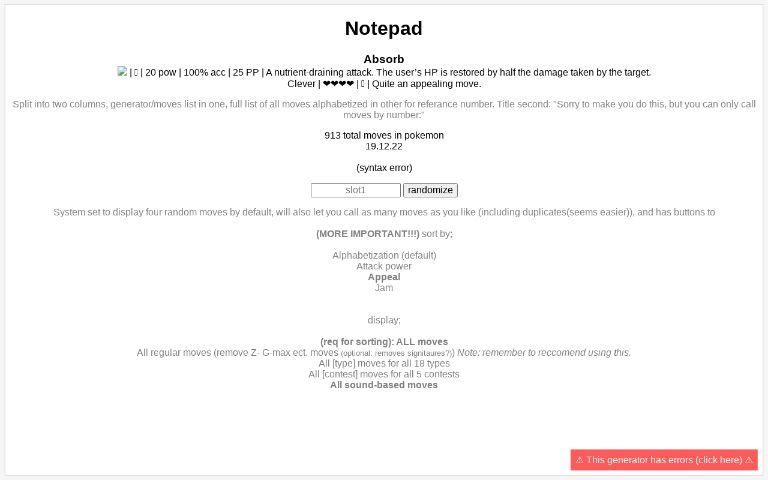 Notepad ― Perchance Generator