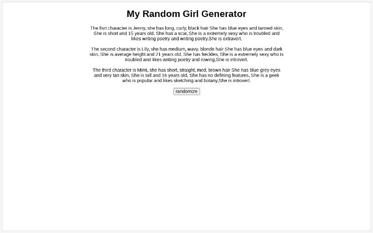 My Random Girl Generator