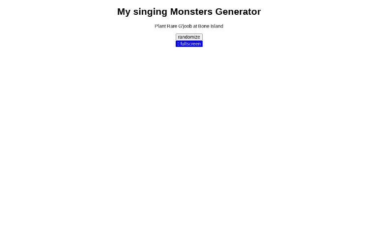 My singing Monsters Generator