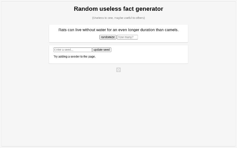 Random useless fact generator