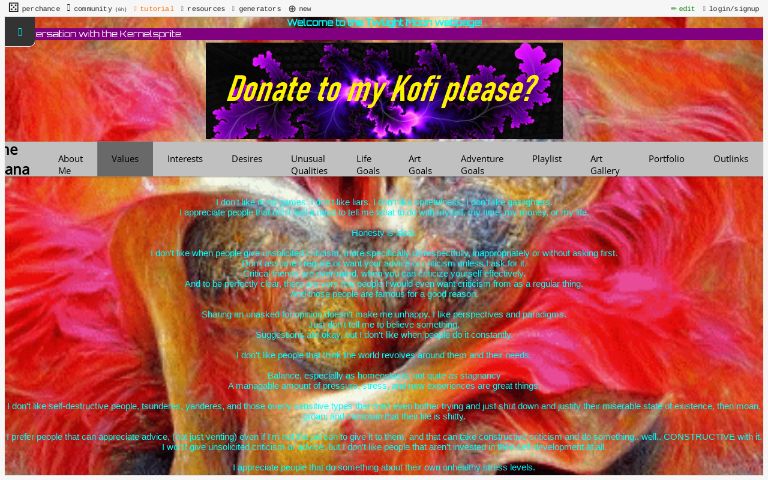 My Values ― Perchance Generator