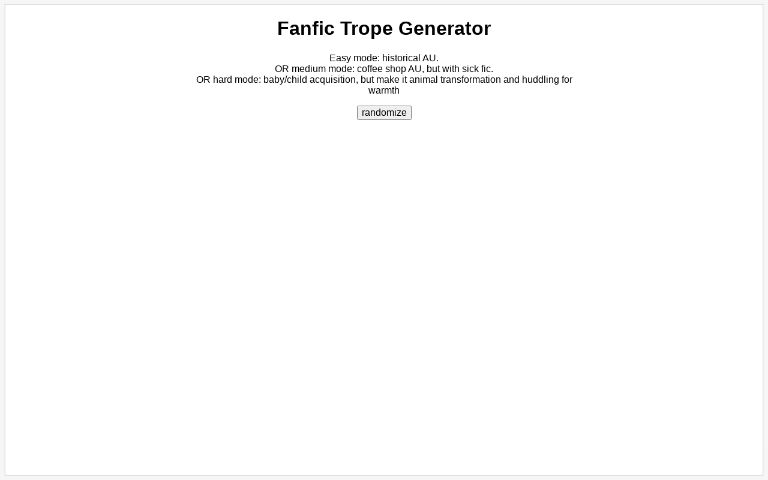 Fanfic Trope Generator