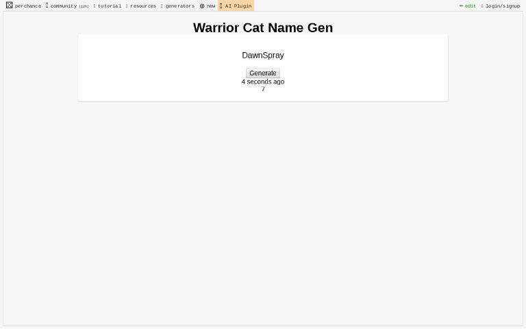 Warrior Cat Name Gen
