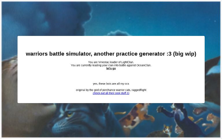 warriors battle simulator, another practice generator :3 (big wip)