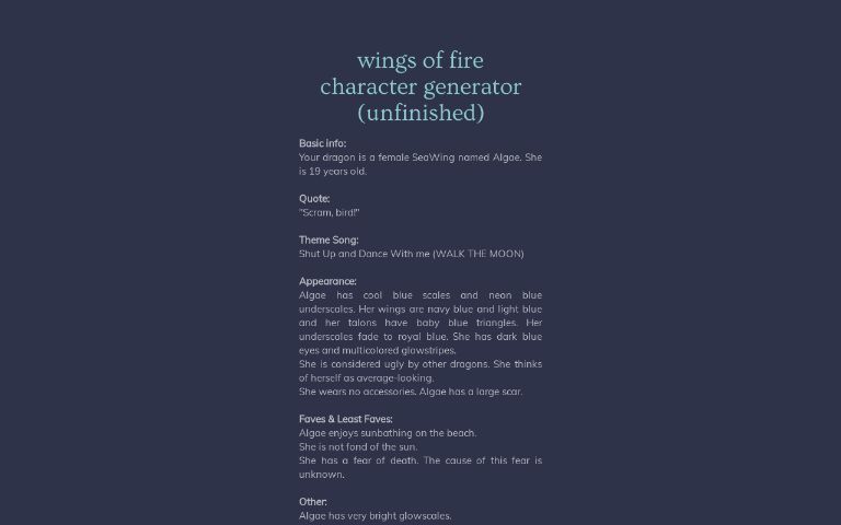 wings of fire generator