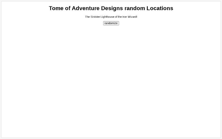 Tome of Adventure Designs random Locations ― Perchance Generator