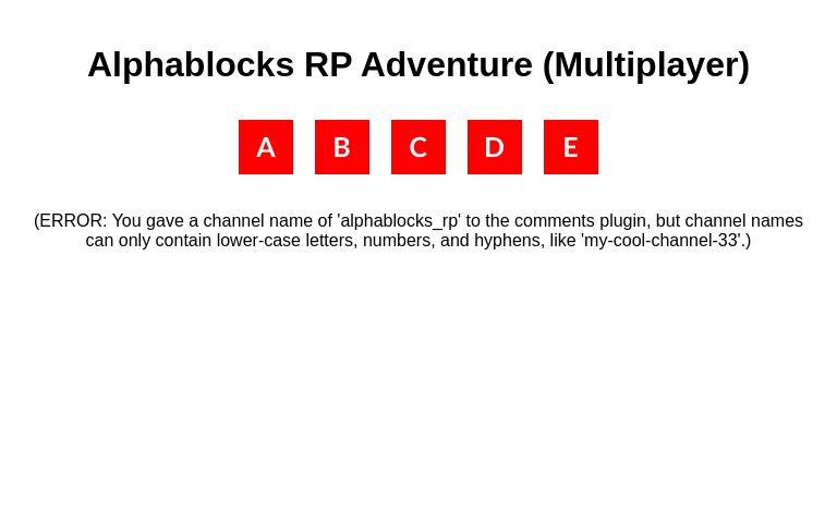 Alphablocks RP Adventure (Multiplayer) ― Perchance Generator