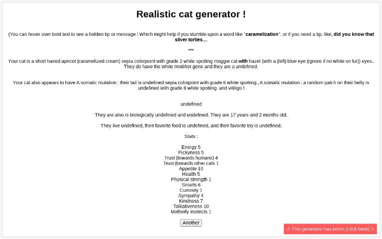 Realistic cat generator