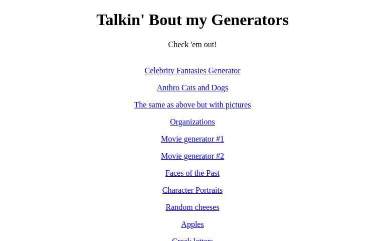 Talkin' bout my generators!