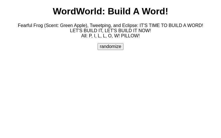 WordWorld: Build A Word! ― Perchance Generator