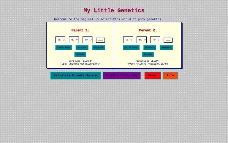 My Little Genetics ― Perchance Generator