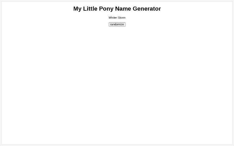 My Little Pony Name Generator