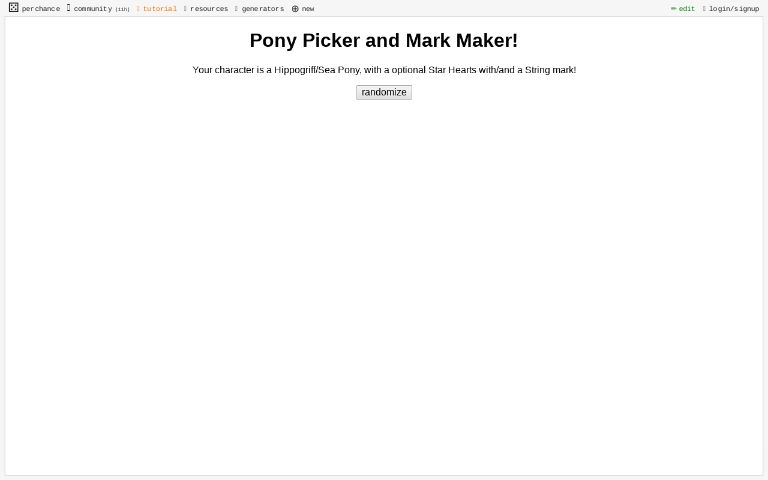 Pony Picker and Mark Maker! ― Perchance Generator