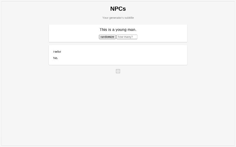 NPCs ― Perchance Generator
