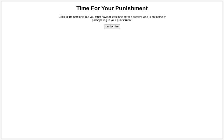 Time For Your Punishment ― Perchance Generator