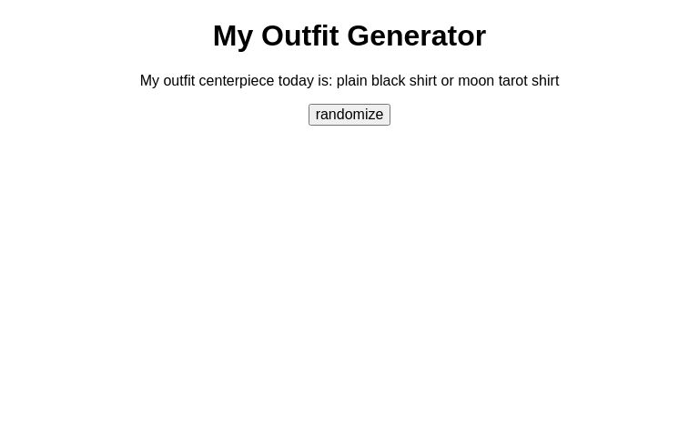My Outfit Generator