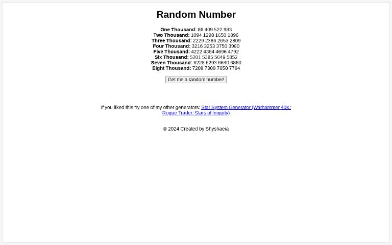 Random Number ― Perchance Generator