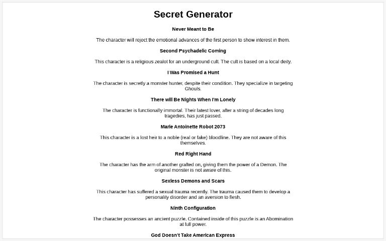 Secret Generator