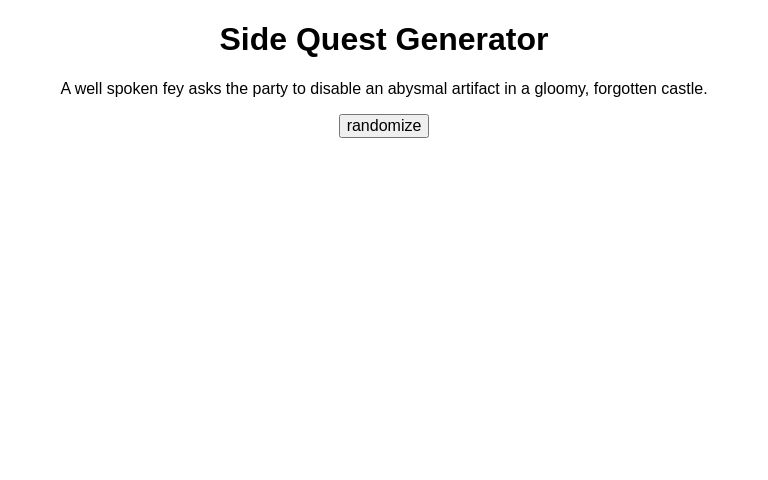 Side Quest Generator