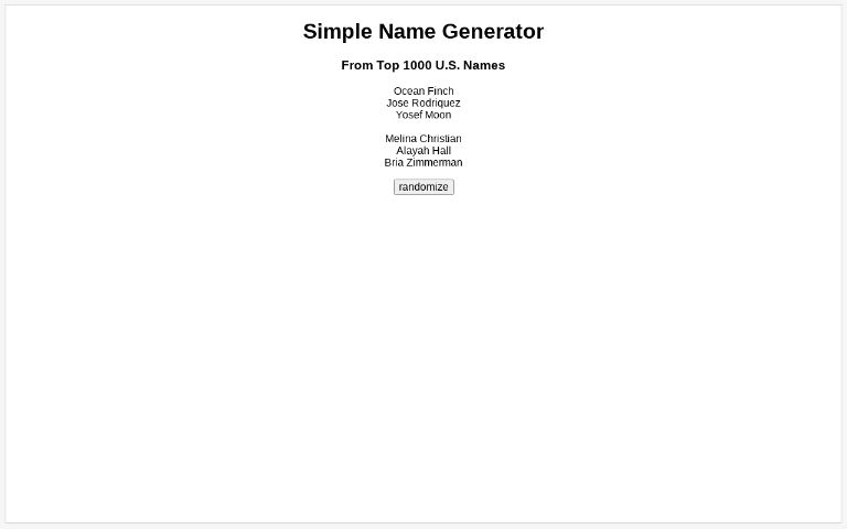 Simple Name Generator