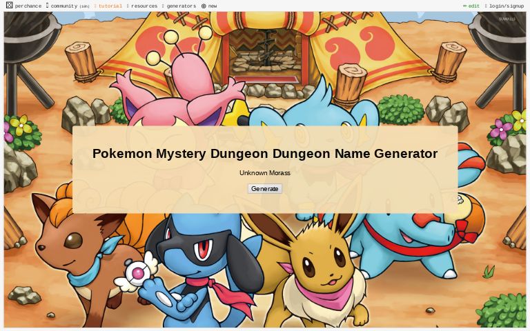 Pokemon Mystery Dungeon Dungeon Name Generator