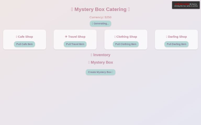 Mystery Box Catering ― Perchance Generator