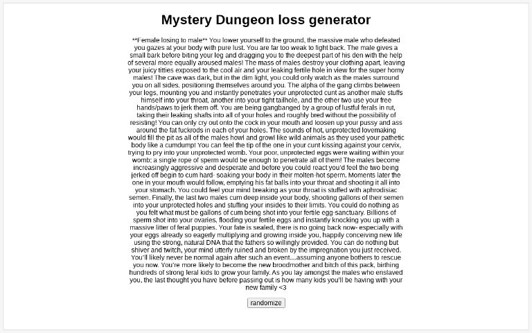 Mystery Dungeon loss generator