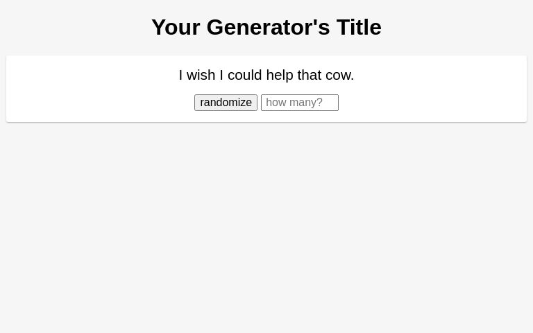Basic Template ― Perchance Generator