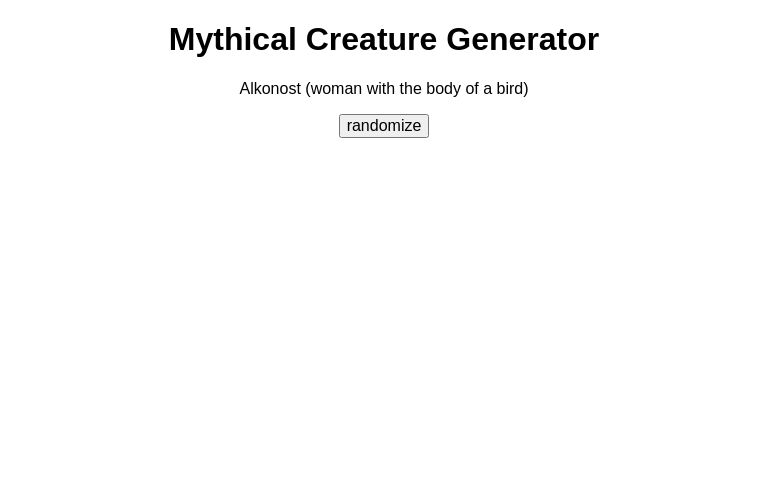 Mythical Creature Generator