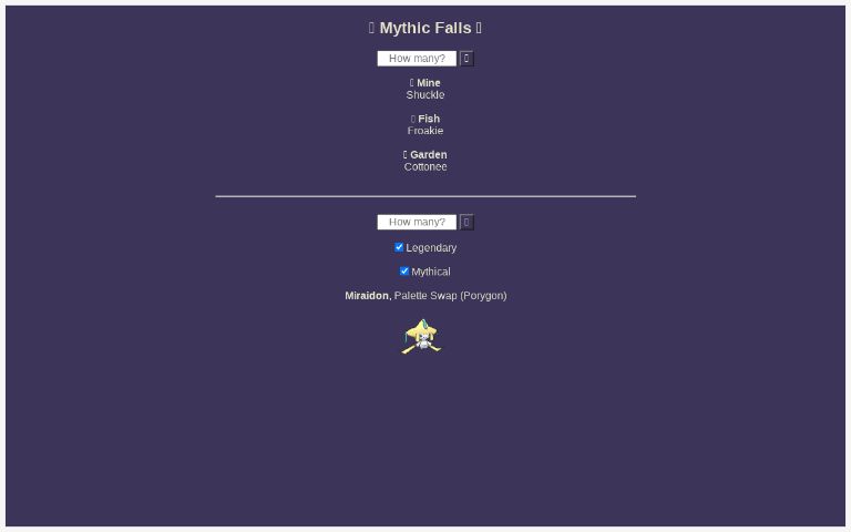 Mythic Falls ― Perchance Generator