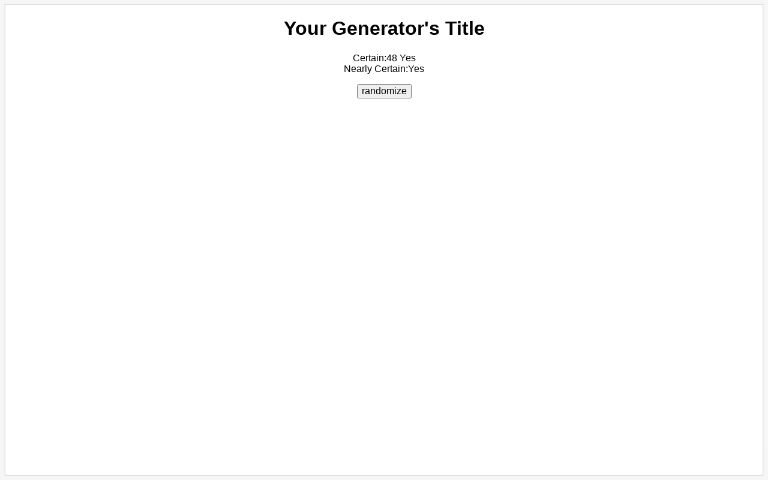 Mythic One Page Gm Emulator ― Perchance Generator