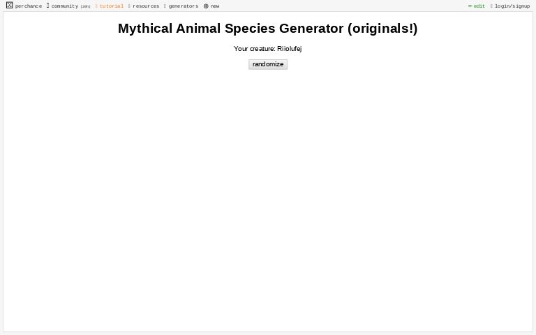 Mythical Animal Species Generator (originals!)