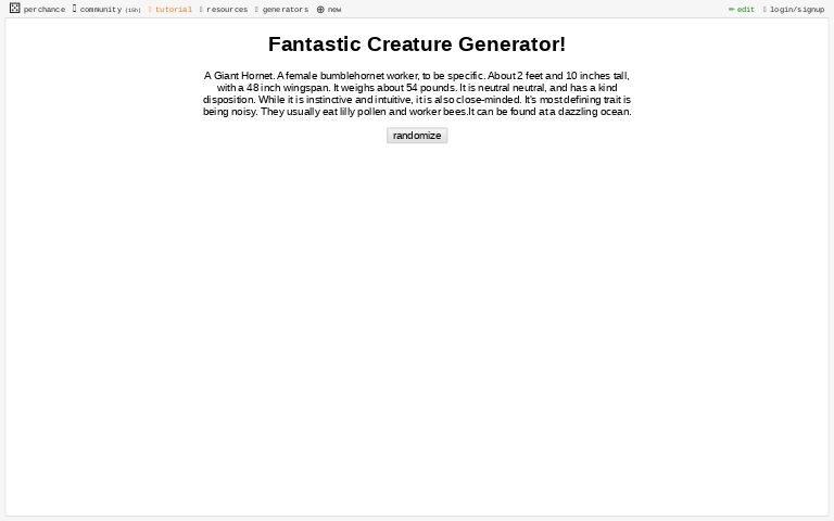 Fantastic Creature Generator!
