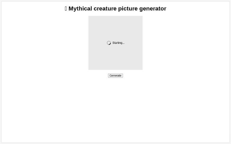 🐲 Mythical creature picture generator