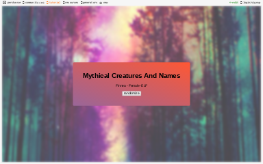 Mythical Creatures And Names ― Perchance Generator
