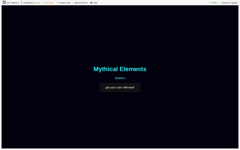 Mythical Elements ― Perchance Generator