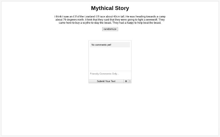 Mythical Story ― Perchance Generator
