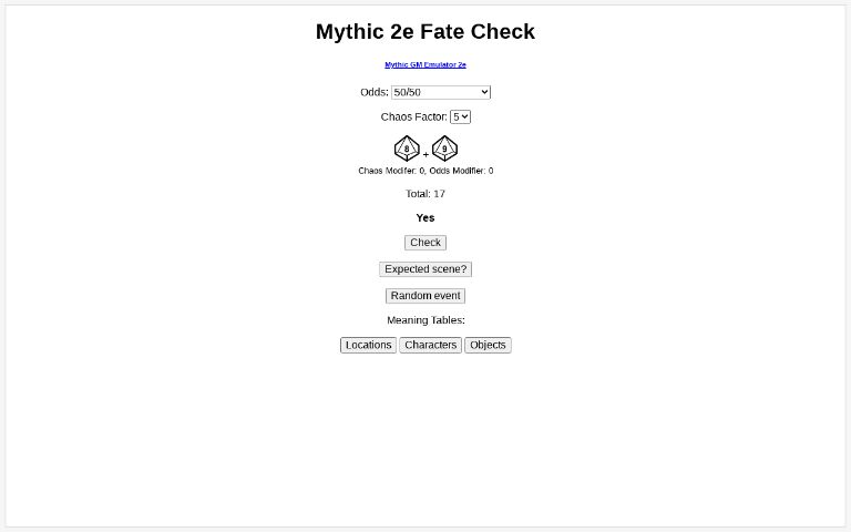 Mythic 2e Fate Check ― Perchance Generator