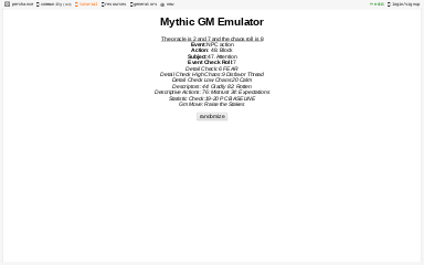 Mythic GM Emulator ― Perchance Generator