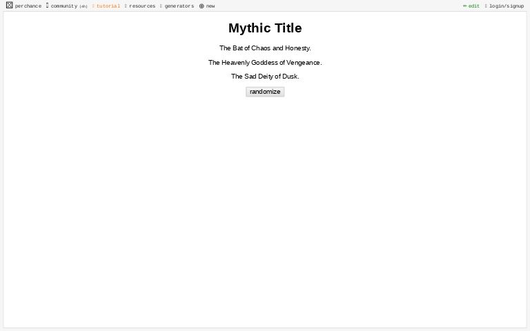 Mythic Title ― Perchance Generator