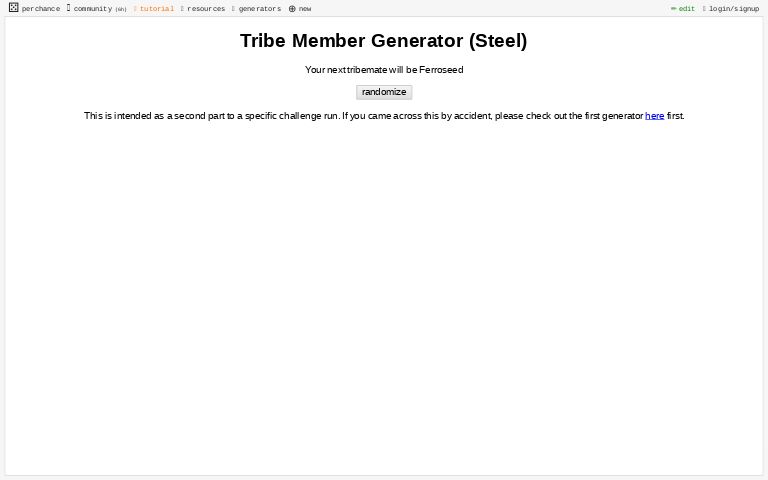 Tribe Member Generator (Steel)