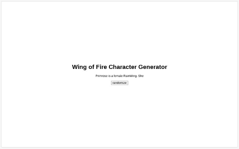 Wing of Fire Character Generator