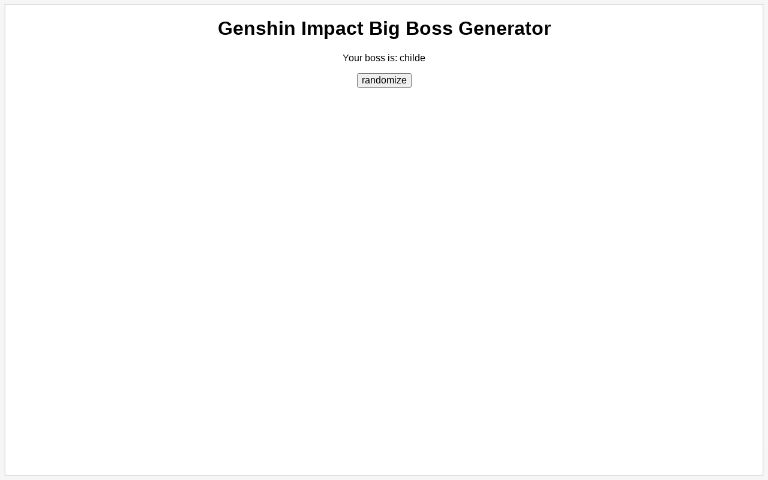Genshin Impact Big Boss Generator