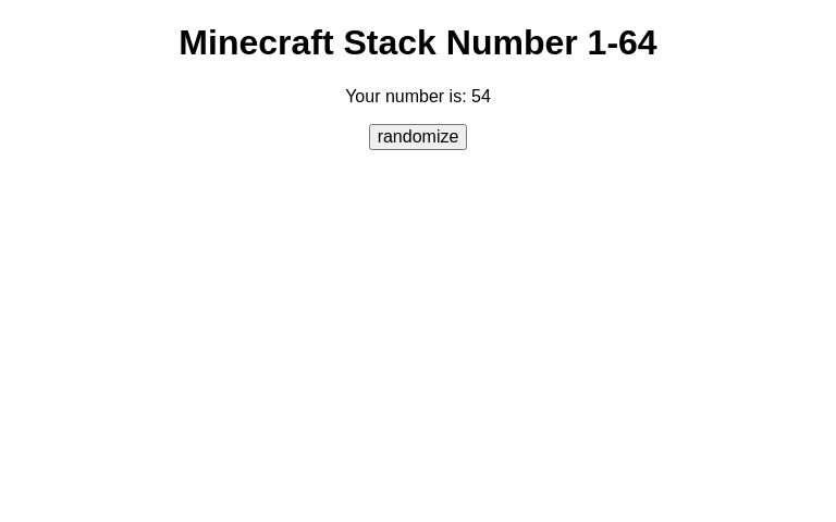 Minecraft Stack Number 1-64 ― Perchance Generator