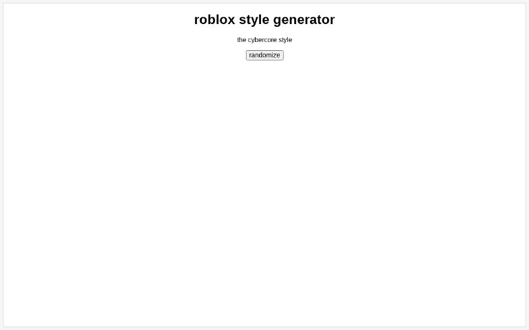 roblox style generator