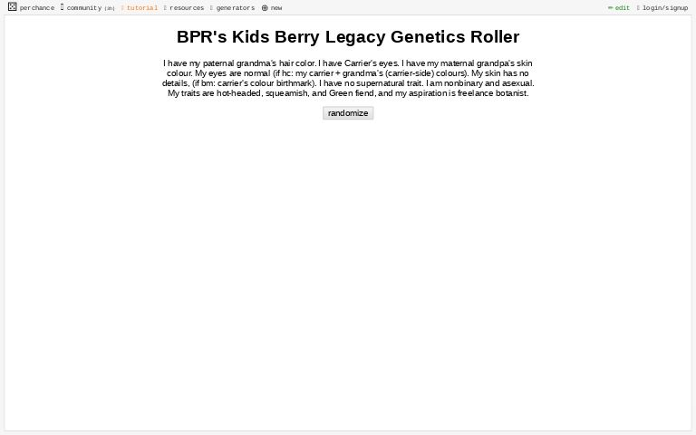 BPR's Kids Berry Legacy Genetics Roller ― Perchance Generator