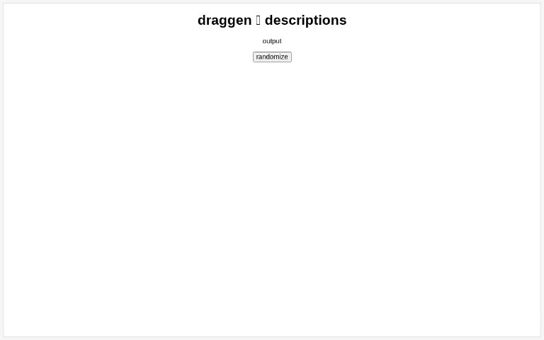 draggen 🐲 descriptions ― Perchance Generator